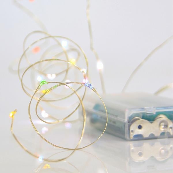 ΣΕΙΡΑ, 20 MINI LED, ΜΠΑΤΑΡΙΑΣ 3xAA, ΑΣΗΜΙ ΧΑΛΚΙΝΟ ΚΑΛΩΔΙΟ, ΧΡΩΜΑΤΙΣΤΟ ...